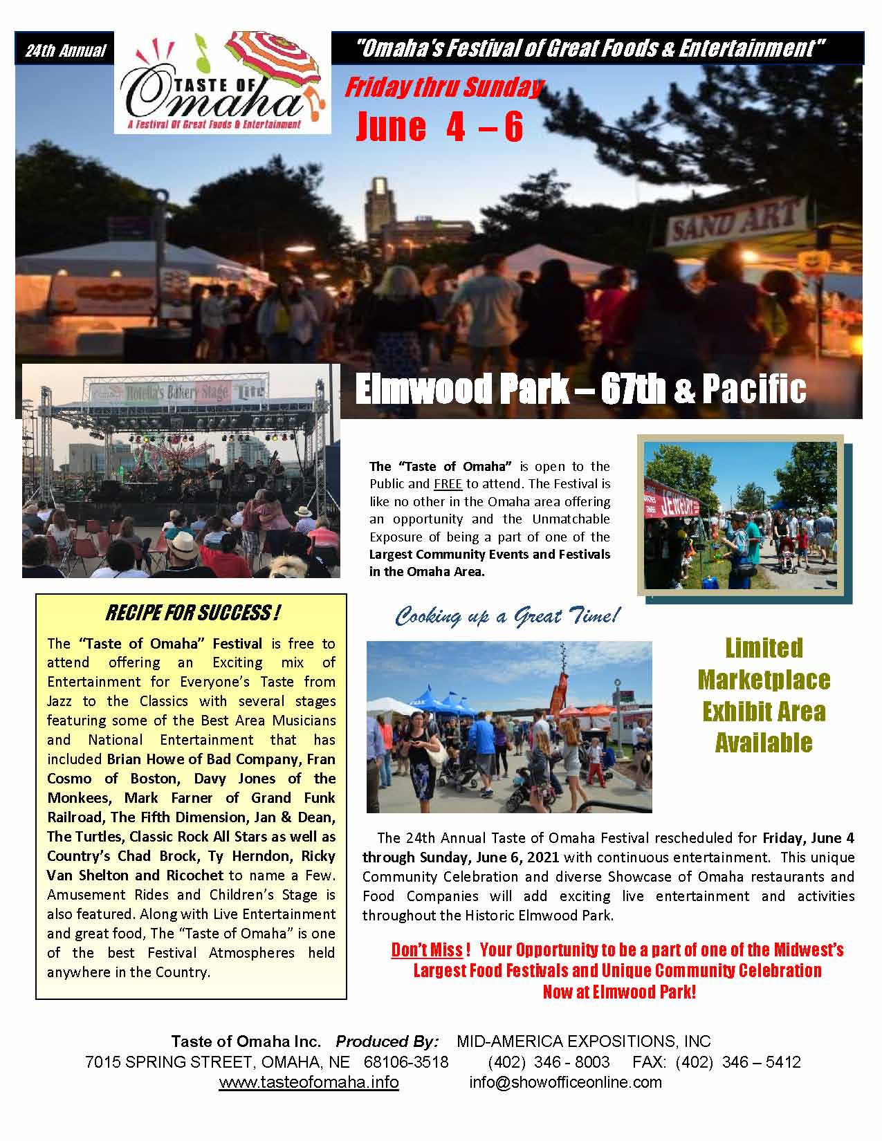 Exhibitor Information | TASTE OF OMAHA | 25th Annual